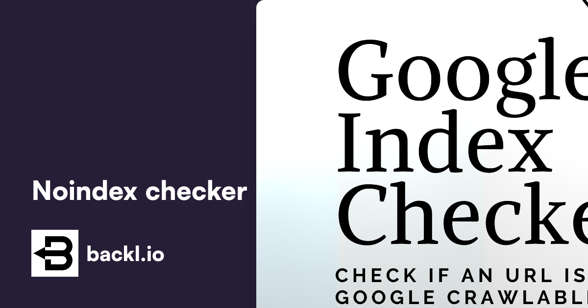 Noindex checker